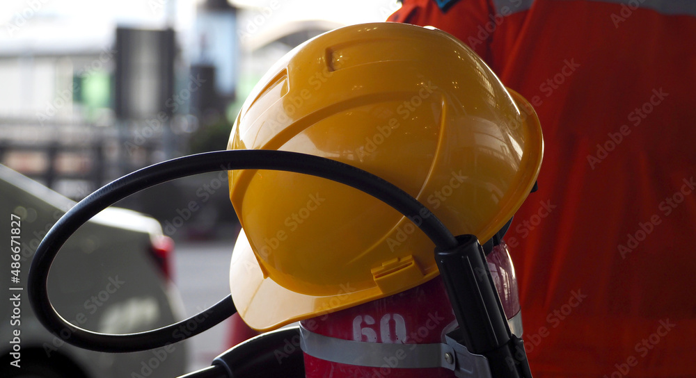 Fire hydrant professional equipment from station such as truck crane ...