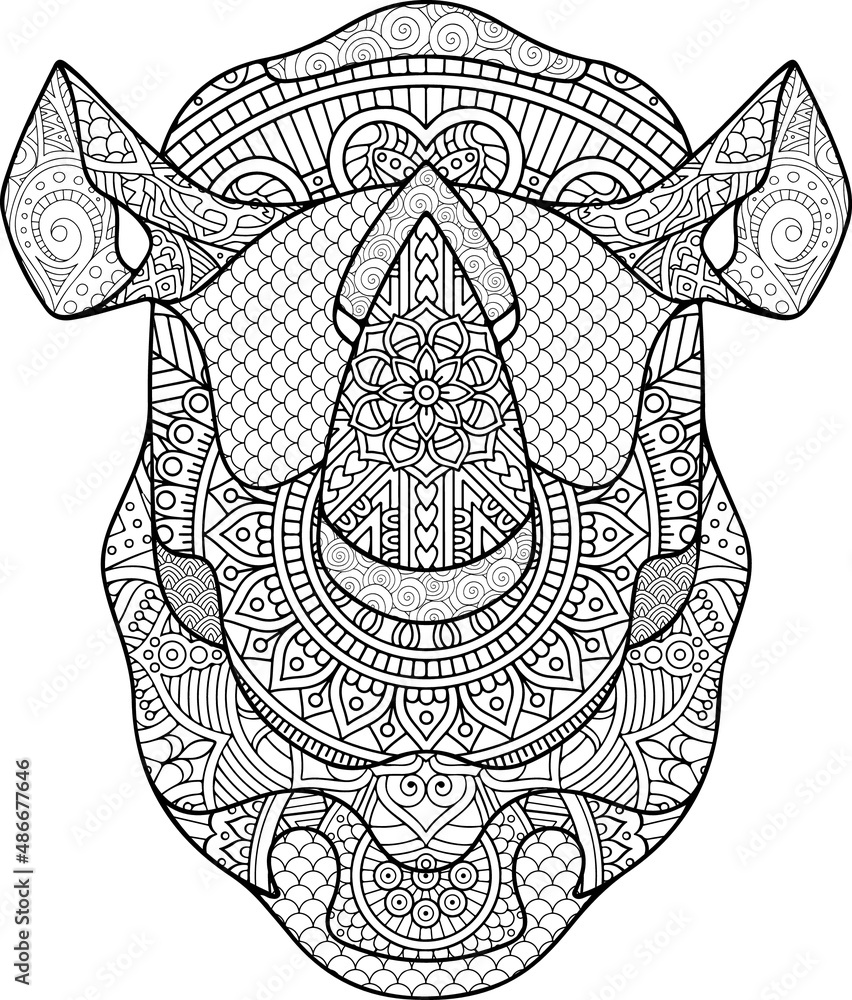 animal face coloring page, face outline, animal mouth coloring Stock ...