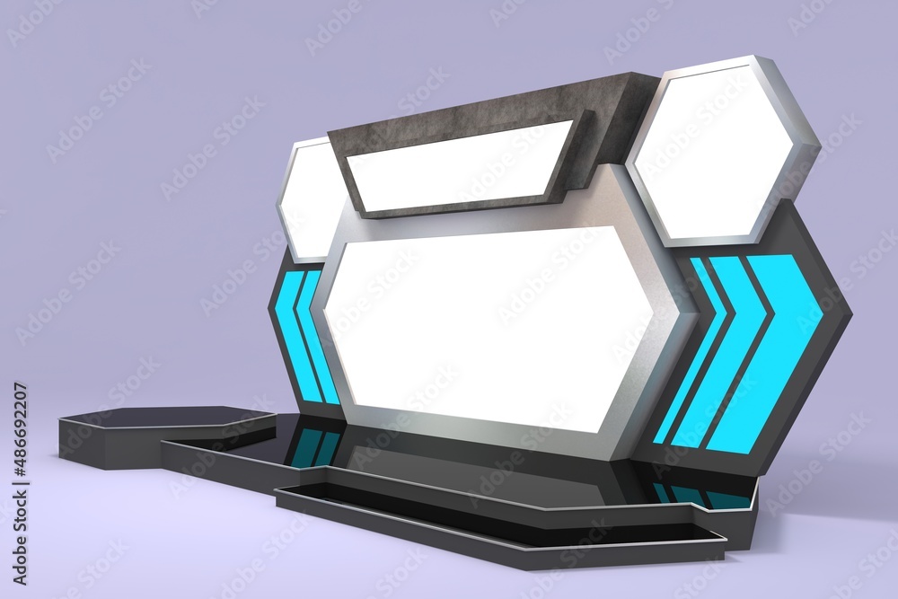 3d illustration stage backdrop digital futuristic technology decoration ...