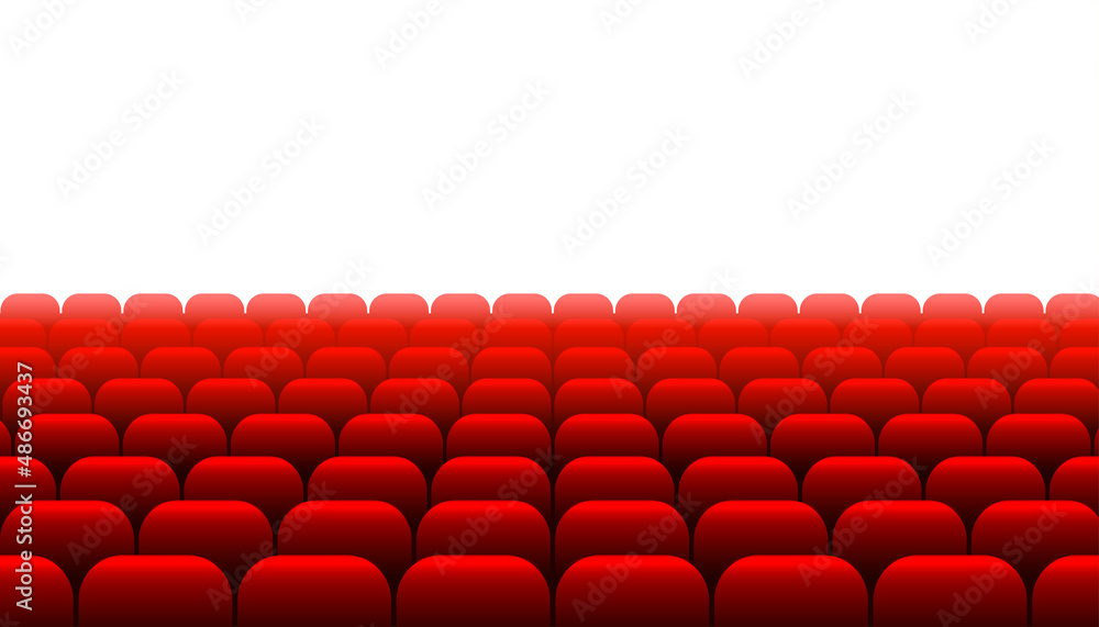 row of red seats movie theater background Stock Vector | Adobe Stock