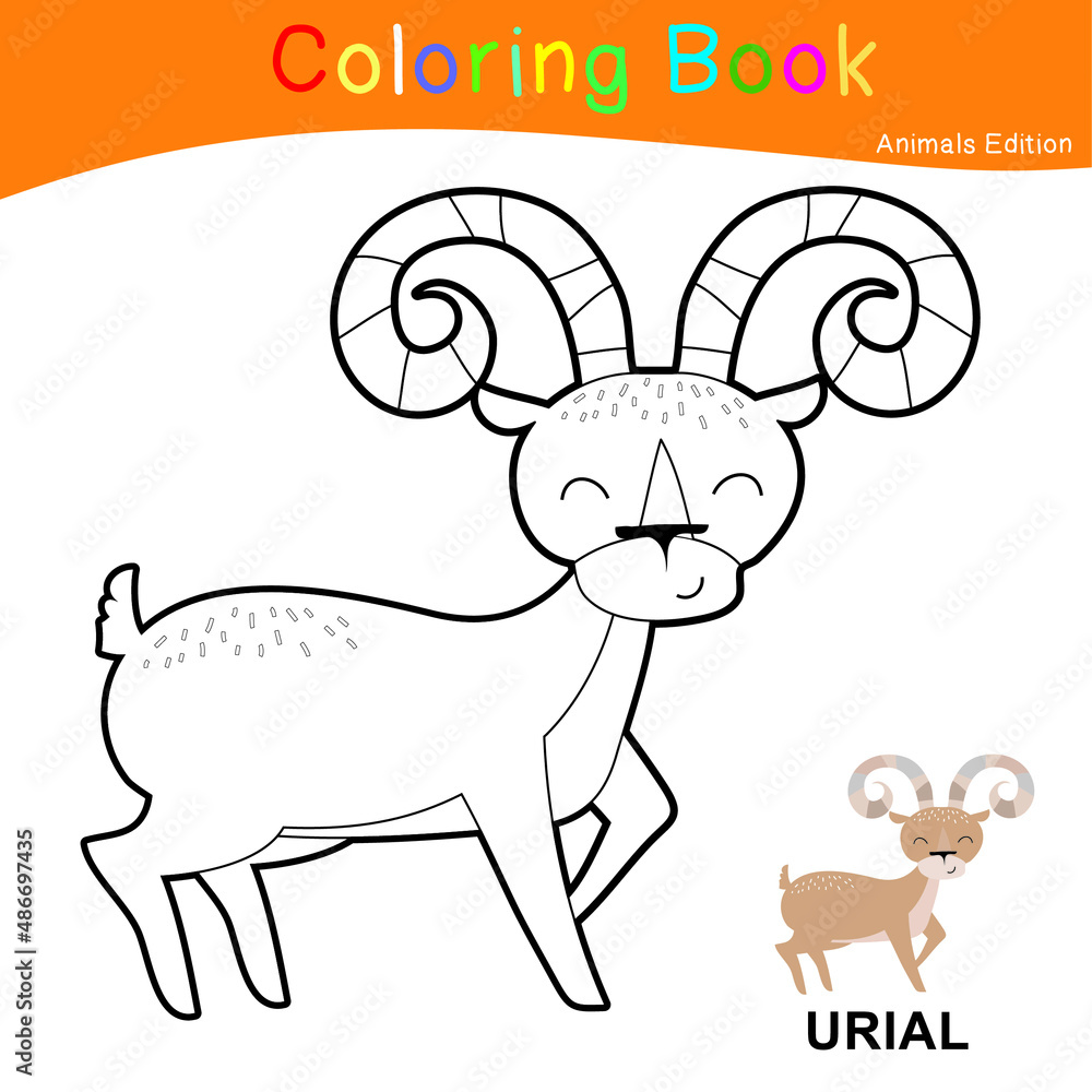 Coloring animal worksheet page. Educational printable coloring ...