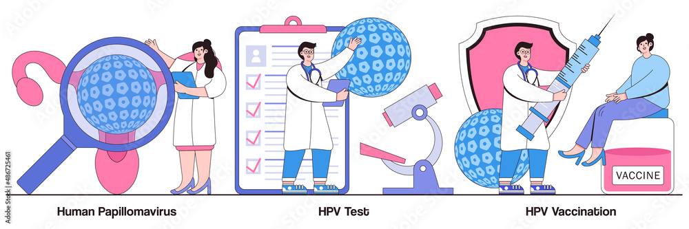 Human papillomavirus, HPV test and vaccination concept with people ...
