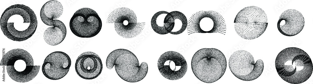 Big set of lines in various shape . Spiral Vector Illustration .Big ...
