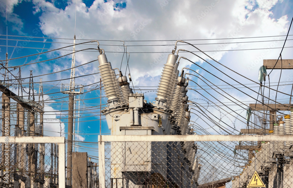 Photo & Art Print High voltage circuit breaker in a substation, Gudman