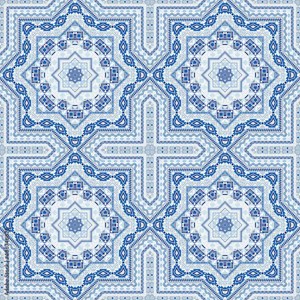 Modern moroccan zellige tile seamless rapport. Ethnic geometric vector ...