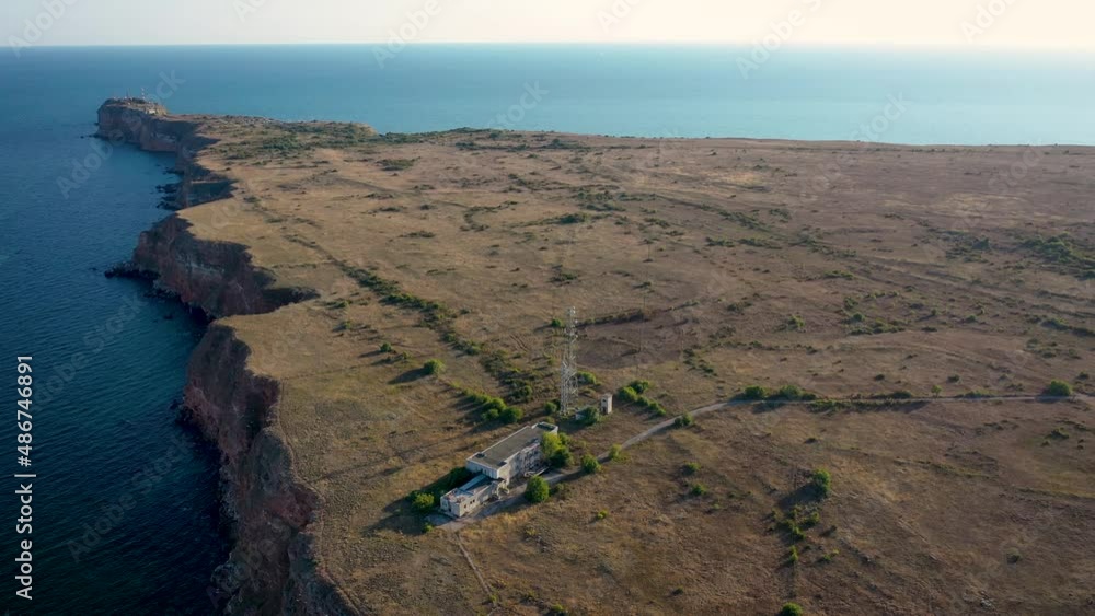 Kaliakra cape, view from drone above Bolata beach in area of Kaliakra ...