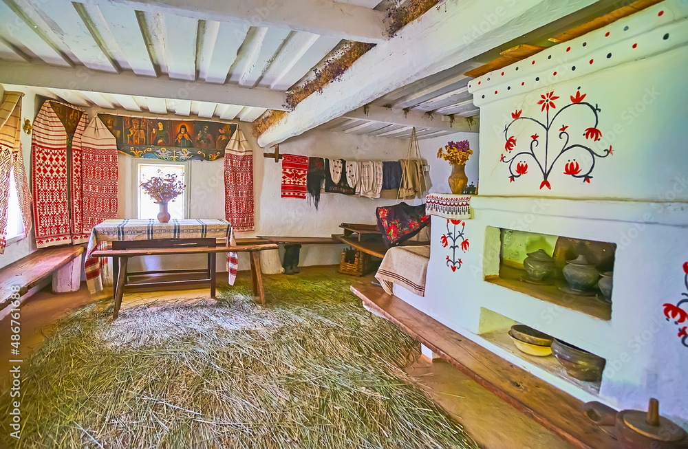 Foto de Interior of the traditional Ukrainian hata house, Pereiaslav ... Foto de Interior of the traditional Ukrainian hata house, Pereiaslav ...