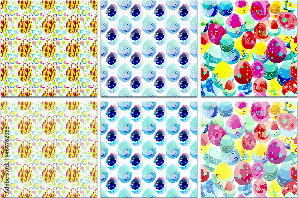 Set, collection.Seamless texture. Backgrounds with Easter eggs. For the ...