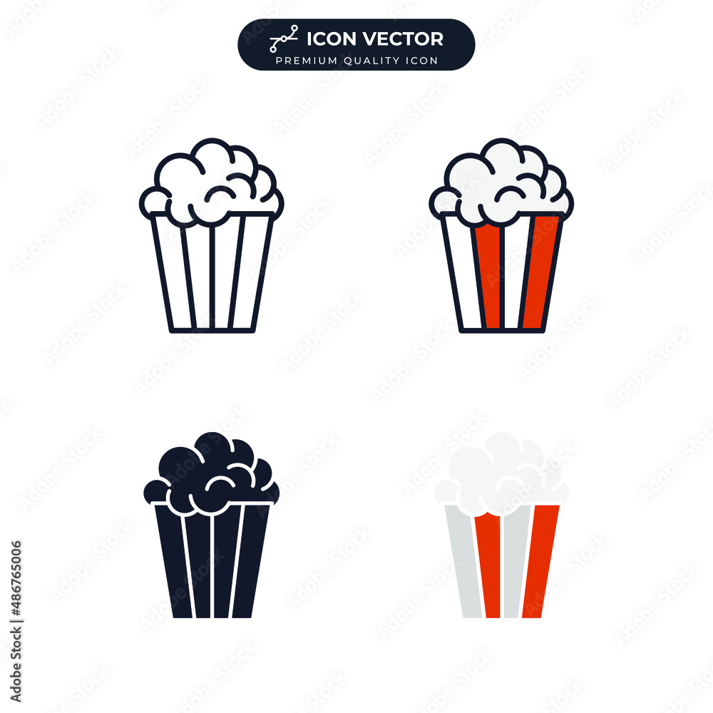 Popcorn icon symbol template for graphic and web design collection logo ...
