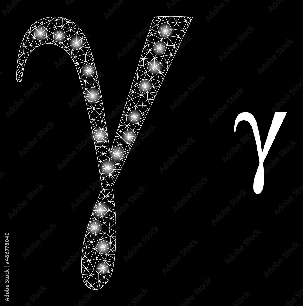 Gamma Greek lowercase letter icon and constellation mesh Gamma Greek ...