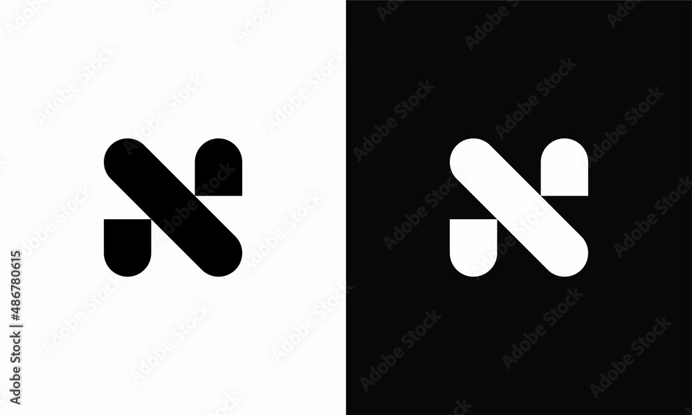 Letter N logo. Icon design. Template elements. Geometric abstract logos ...