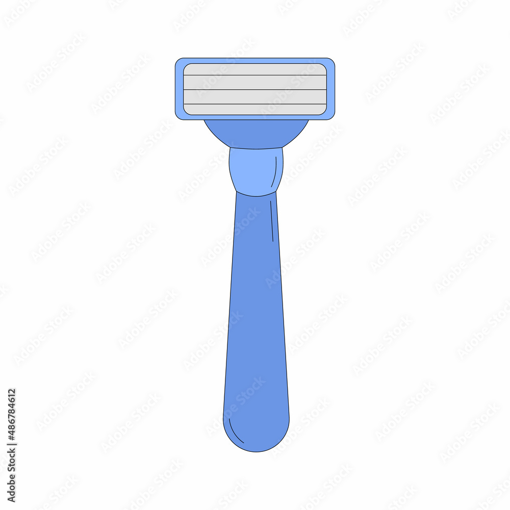 Vector illustration of safety razor isolated on white. Modern shaver in ...