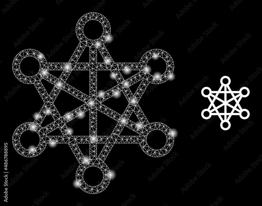 Star network icon and constellation mesh net star network structure ...