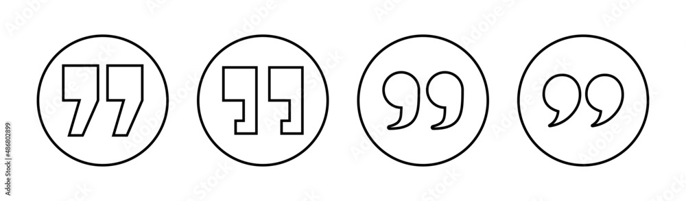 Quote icons set. Quotation mark sign and symbol Stock Vector | Adobe Stock