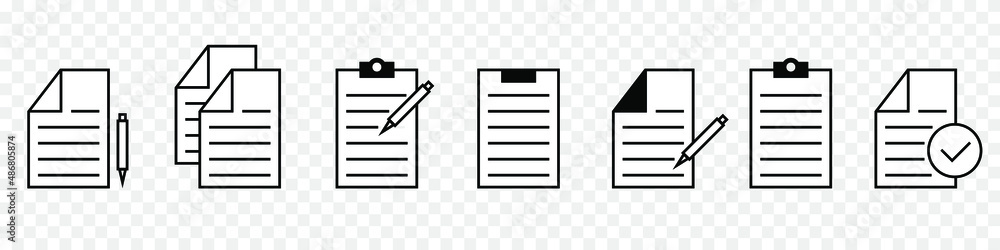 Set of document Symbol. Document icons. Paper document page icon ...