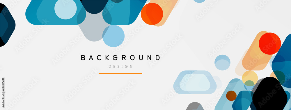Color bubbles and rounded geometric shapes on white. Vector geometric ...