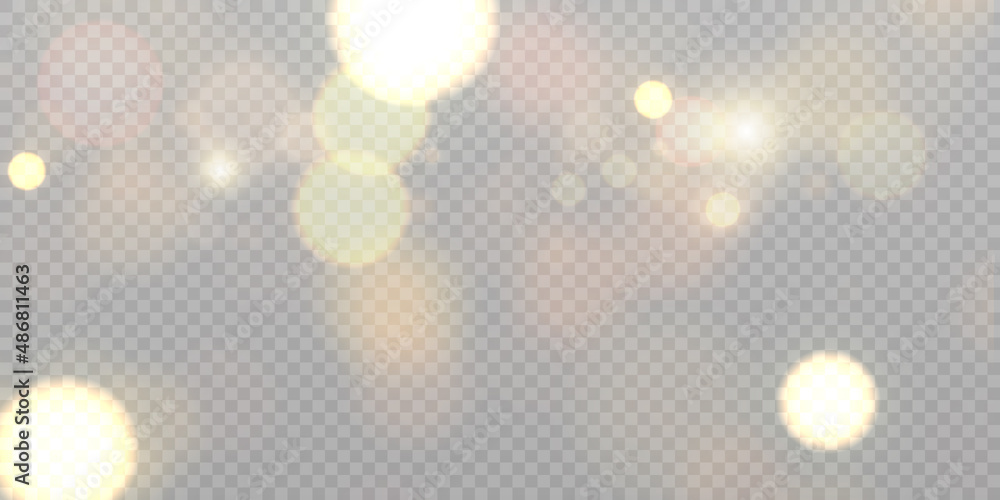 Light effect with lots of glittery glare particles shining on a ...