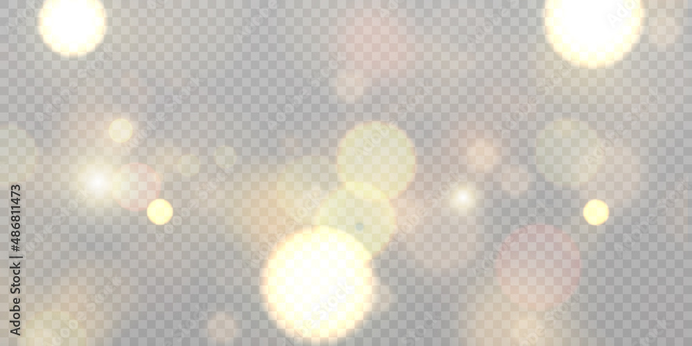 Light effect with lots of glittery glare particles shining on a ...