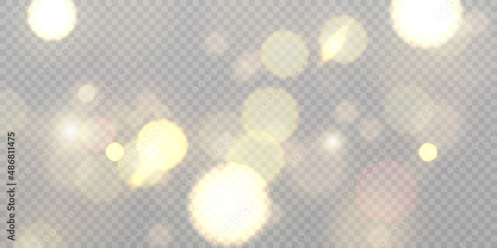 Light effect with lots of glittery glare particles shining on a ...