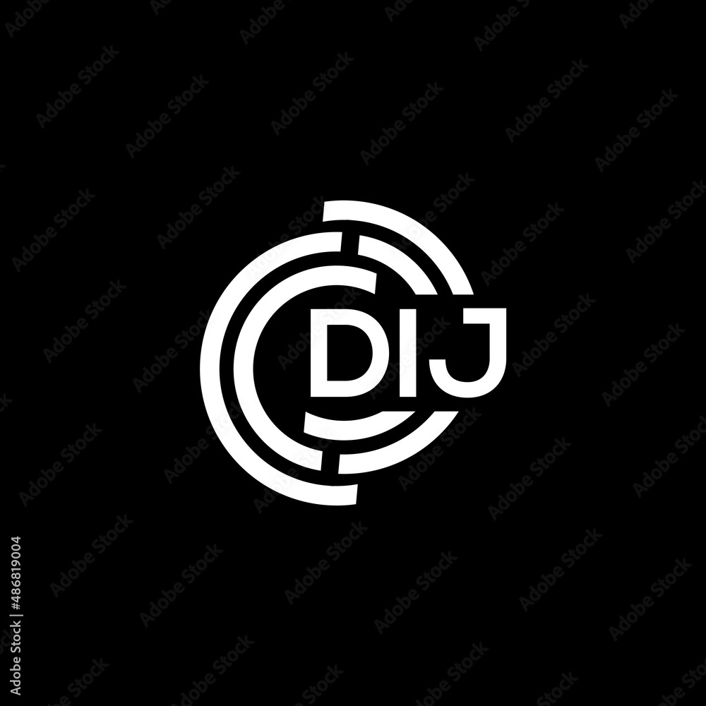 DIJ letter logo design on black background. DIJ creative initials ...