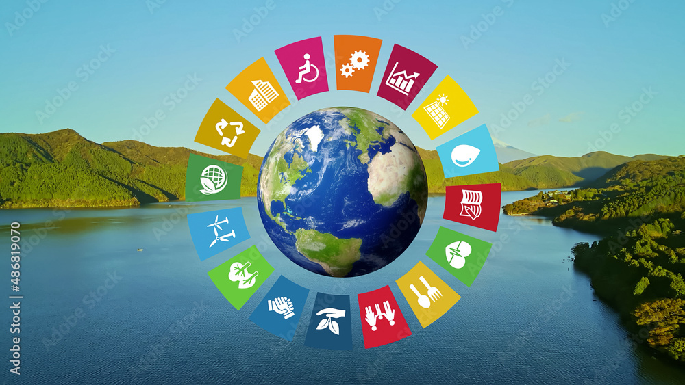 Sustainable society concept. Environmental technology. Sustainable ...