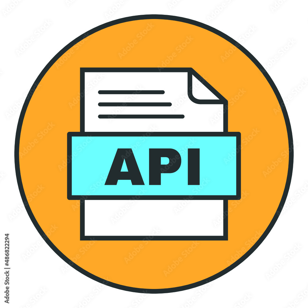 API File Outline Icon. API Document Line Art Logo. Vector Illustration ...