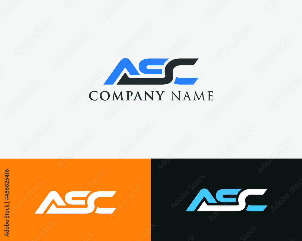 ASC Latter Logo Design Stock Vector | Adobe Stock