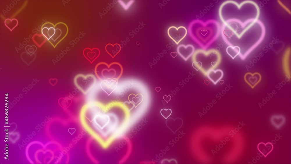 Happy Valentine decoration theme with defocused floating heart ...