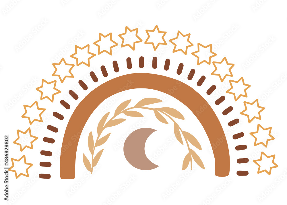 Cute boho rainbow kids illustration Stock Vector | Adobe Stock