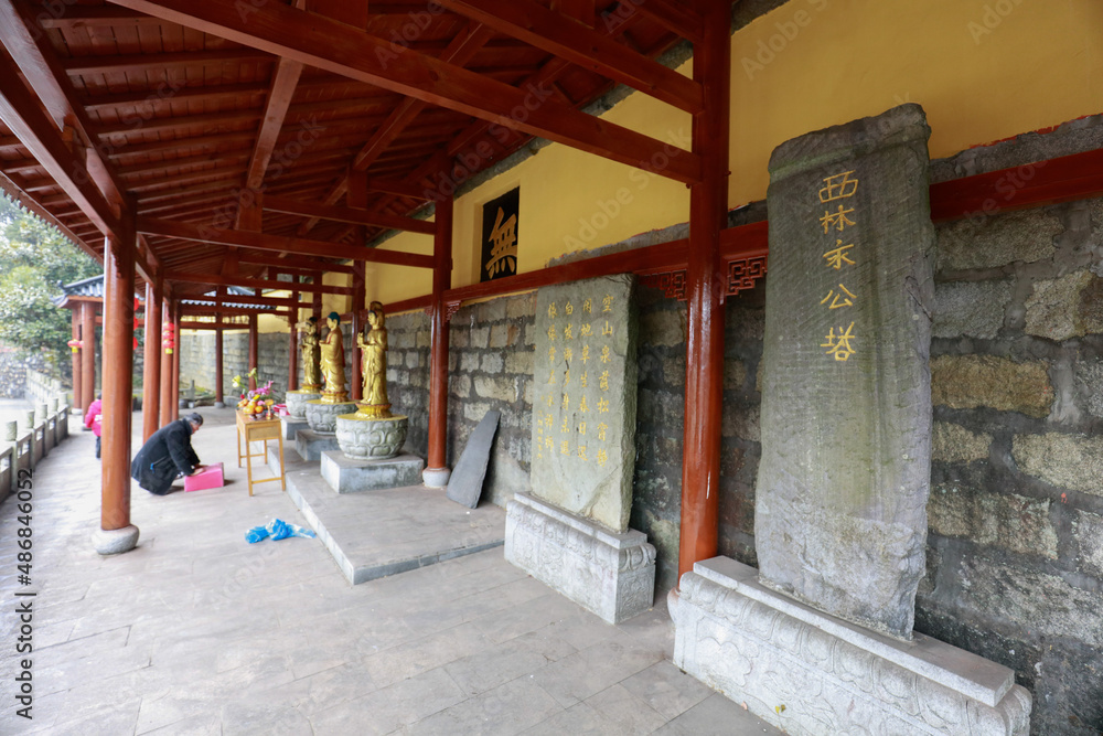 Jiujiang, China - February 3, 2022: Xilin Temple, a thousand-year-old ...