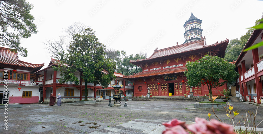 Jiujiang, China - February 3, 2022: Xilin Temple, a thousand-year-old ...