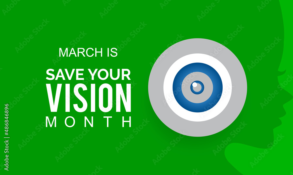 Save your vision month. Right vision vector template for banner, card ...