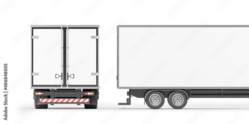 Long trailer isolated over white background. Mockup Stock Illustration ...