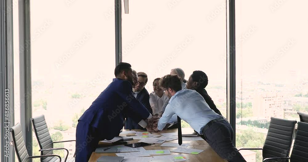 Motivated happy multiracial teammates of diverse generation gender ...
