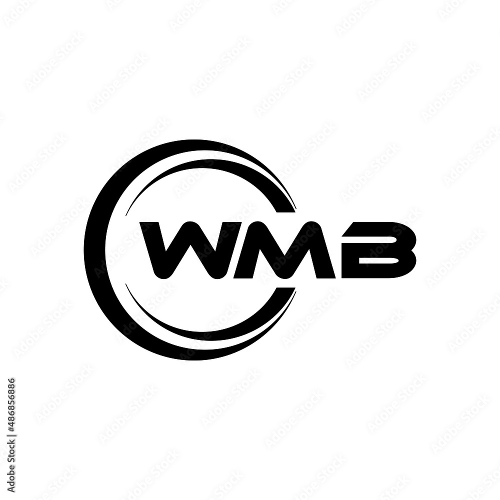 WMB letter logo design with white background in illustrator, vector ...