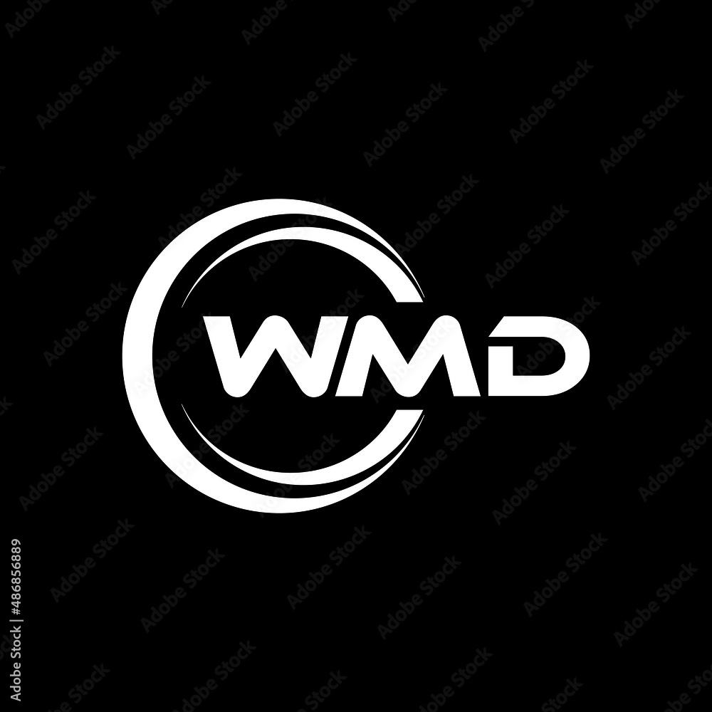 WMD letter logo design with black background in illustrator, vector ...
