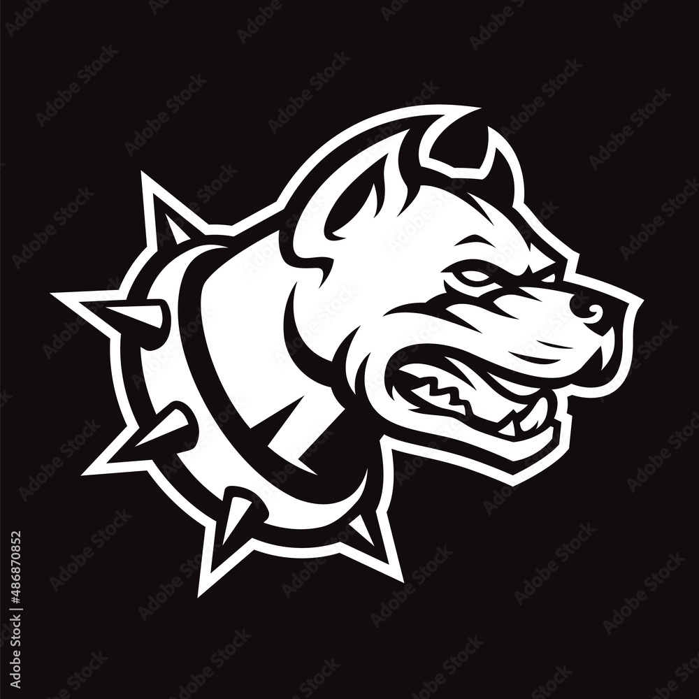 Pit Bull Head vector logo, Sports emblem Stock Vector | Adobe Stock
