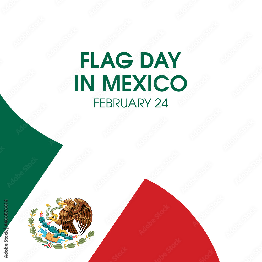 Flag Day in Mexico vector. Waving flag of mexico isolated on a white ...
