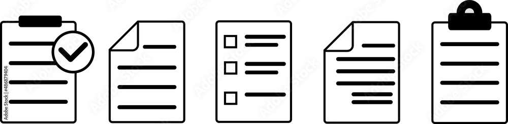 Document Symbol Set. Document vector icons isolated design. Paper ...