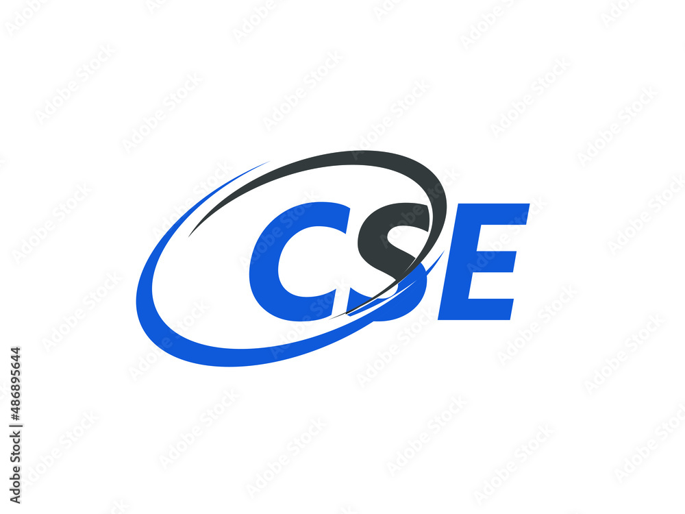 CSE letter creative modern elegant swoosh logo design Stock Vector ...