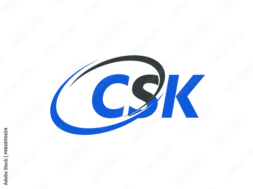 CSK letter creative modern elegant swoosh logo design Stock Vector ...
