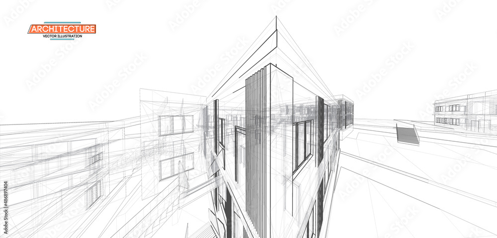 Architecture, great design for any purposes. 3d illustration ...