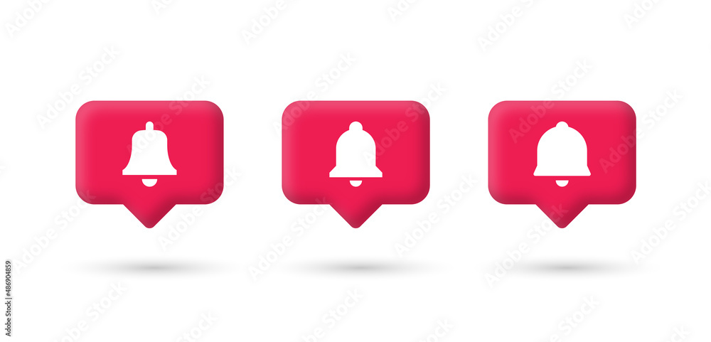 notification bell icon in speech bubble for social media notifications ...