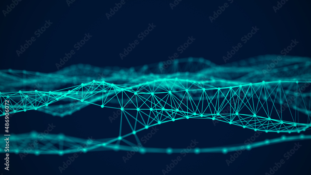 Cyber Network Connection Background Abstract Connecting Dots And Lines