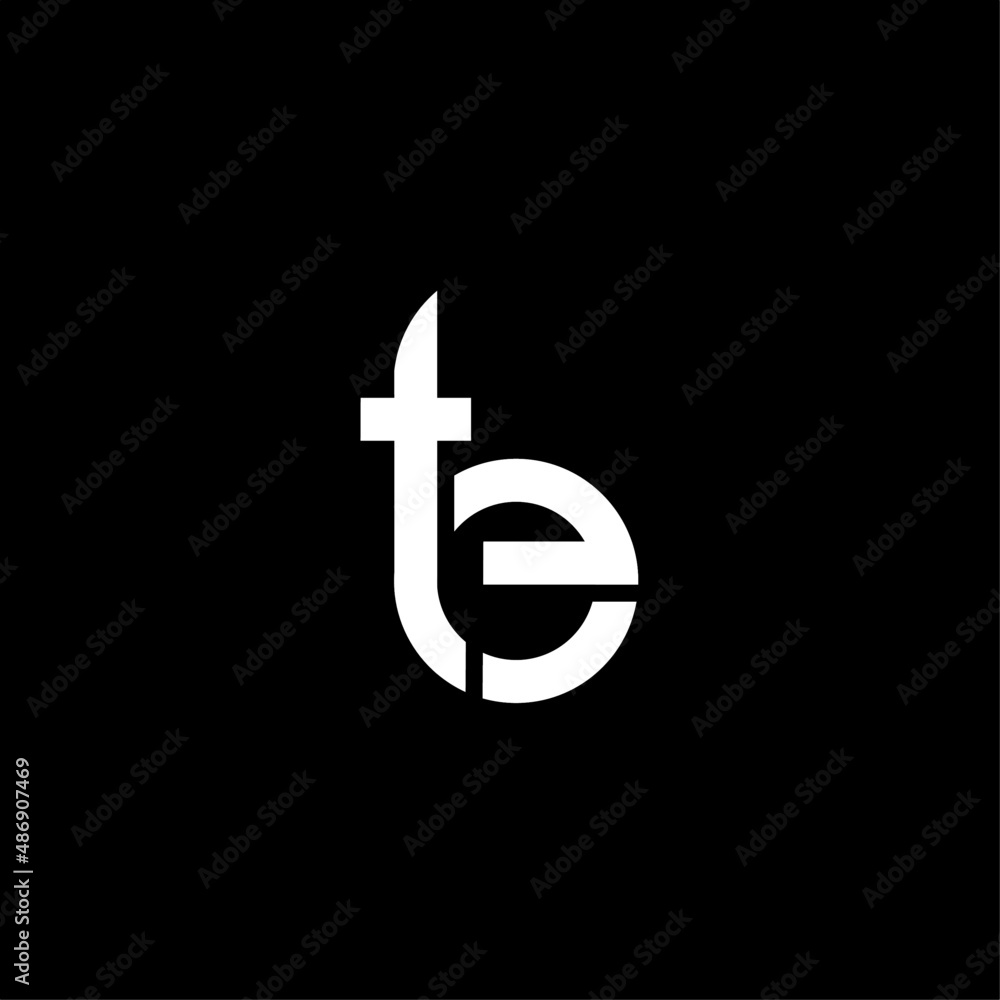 TE initial monogram letter text alphabet logo design Stock Vector ...