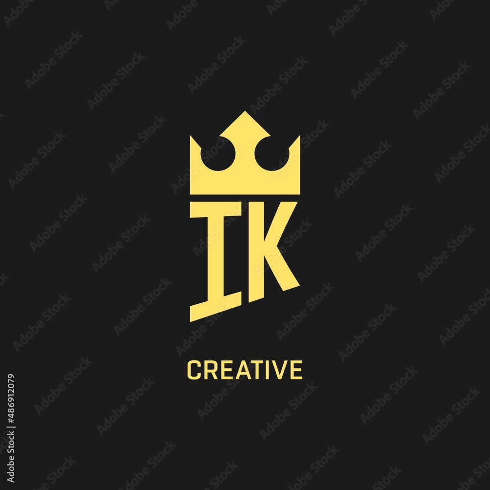 Monogram IK logo shield crown shape, elegant and luxury initial logo style Stock Vector | Adobe ...