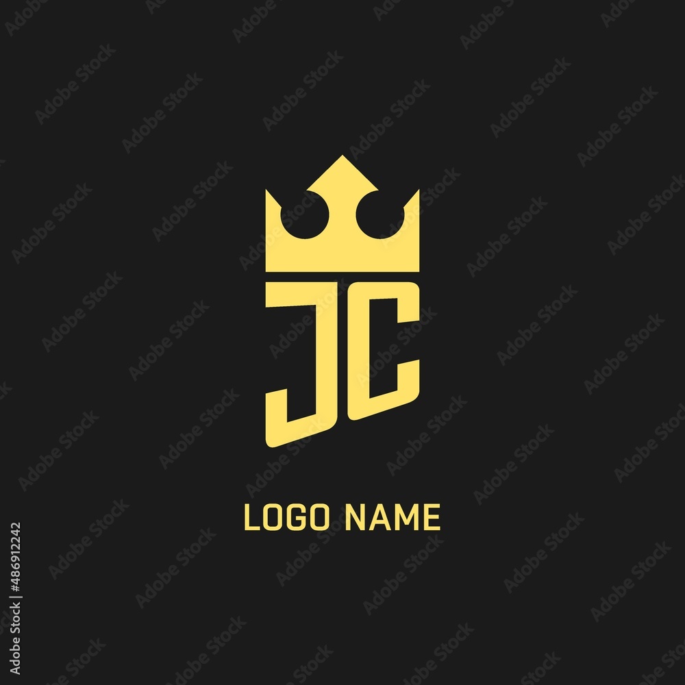 Vetor de Monogram JC logo shield crown shape, elegant and luxury ...