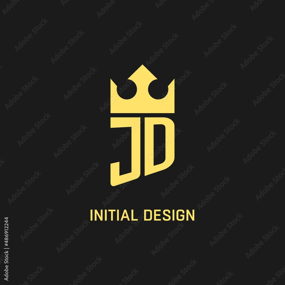 Monogram JD logo shield crown shape, elegant and luxury initial logo style Stock Vector | Adobe ...