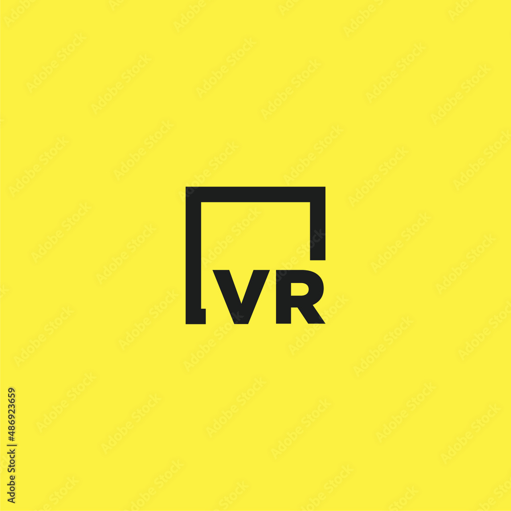 VR initial monogram logo with square style design Stock Vector | Adobe ...