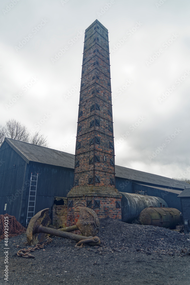 Brick made old factory chimney Stock Photo | Adobe Stock